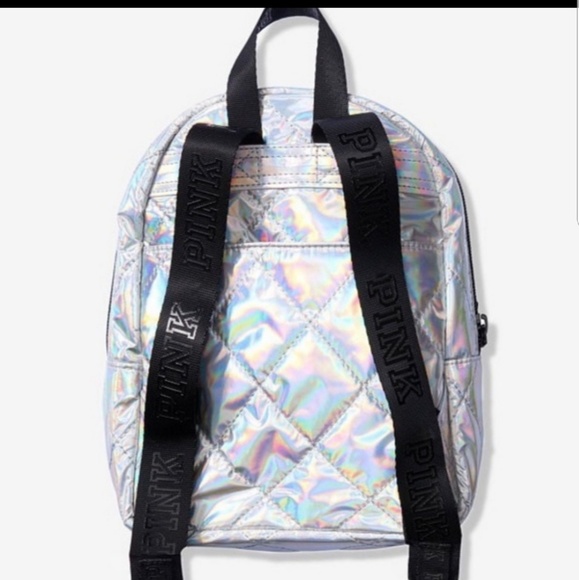 PINK Victoria's Secret | Bags | Vs Pink Quilted Holographic Mini ...